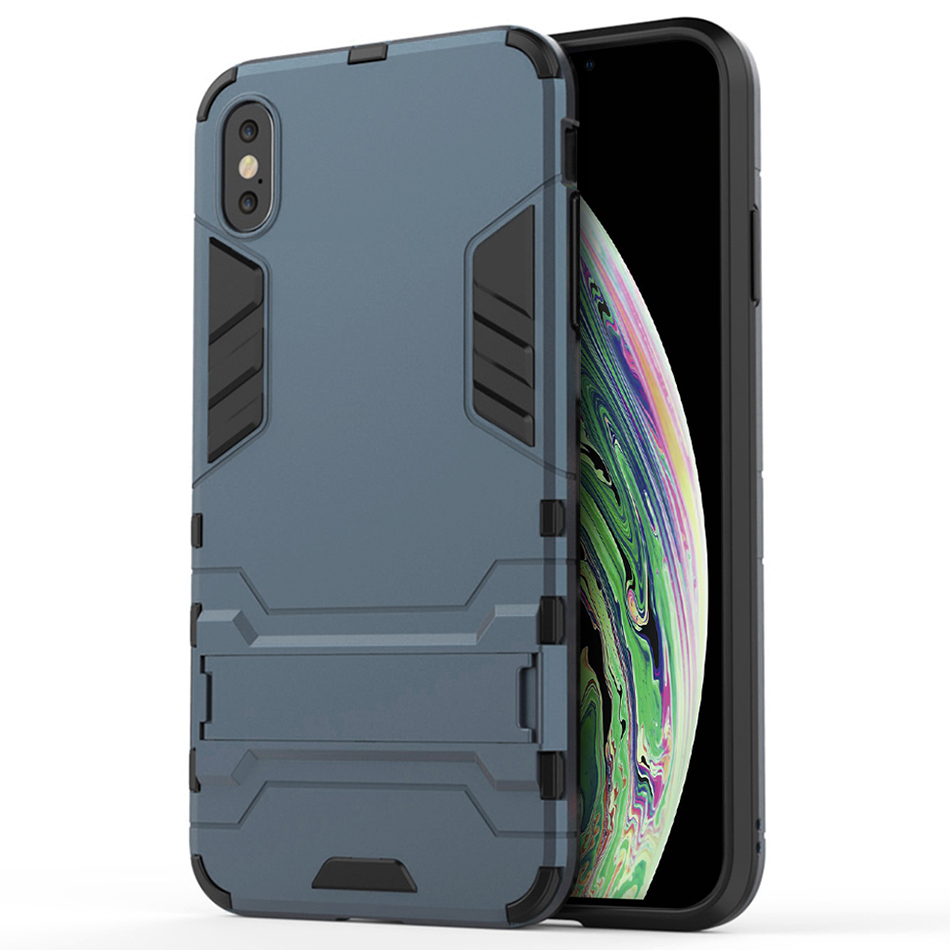 Slim Armour Shockproof Case for Apple iPhone Xs Max (Blue)